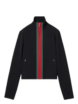 GUCCI Gucci Stretch Nylon Zip Jacket With Web Intarsia