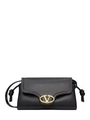 Valentino Garavani Vlogo Plaque Foldover Shoulder Bag - Black