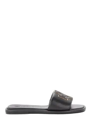 Tory Burch Double T Sport Slides - Black