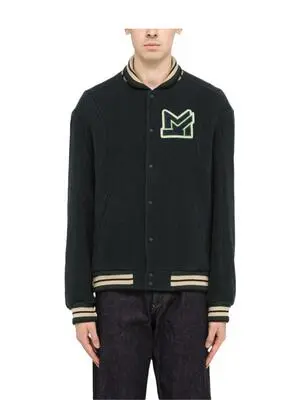 Maison Kitsuné Logo Varsity Jacket - Black