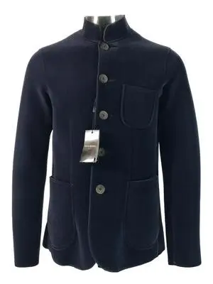 Emporio Armani Logo Collar Coat - Black