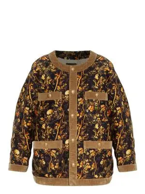 R13 Long Sleeve Jacket With Skull Graphic - Brown