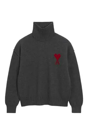 Ami De Coeur Turtleneck Knitted Jumper - Black