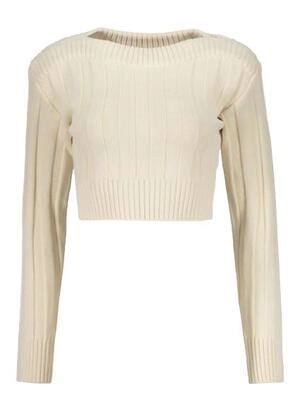 LOW CLASSIC LOW CLASSIC Ribbed Cropped Long Sleeve Sweater