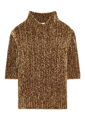 Dries Van Noten Mock Neck Short-sleeved Sweater - Ash