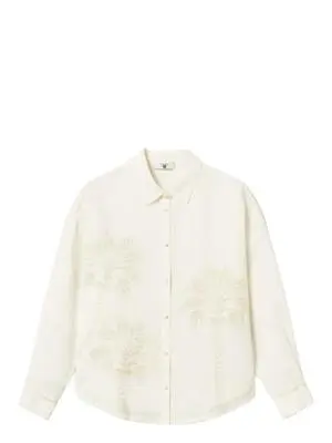 TWINSET Long Sleeve Embroidered Shirt - No