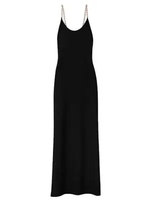 Gabriela Hearst Sleeveless Silk Dress With Chain Straps - Black