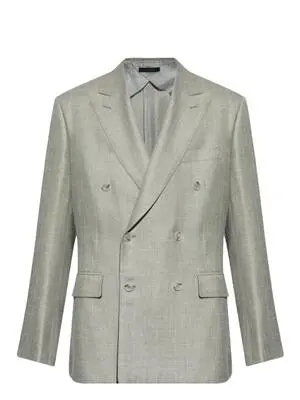 Brioni Peak-lapel Double-breasted Blazer - Gray