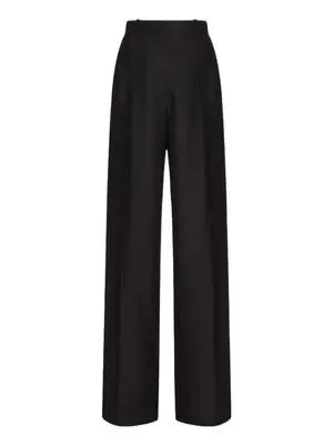 Valentino Garavani Crepe Couture Tailored High-rise Trousers - Black