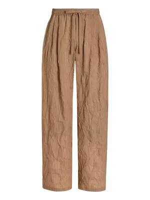 Dolce & Gabbana Dolce & Gabbana Pinstriped Wrinkled Effect Trousers Brown