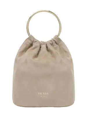 Prada Logo Bucket Bag - Desert Yellow
