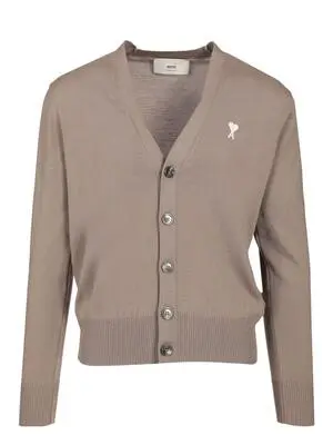 Ami V-neck Cardigan - Nude