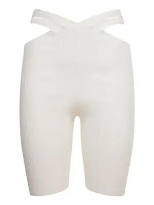 DION LEE Ribbed Cutout Shorts - White