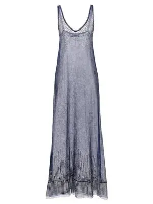 Rabanne Sheer Studded Maxi Dress - Gray