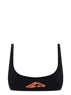 Dsquared2 Graphic Print Bikini Top - Black