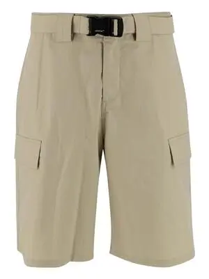 Off-White Medium Waist Cargo Shorts - Nude