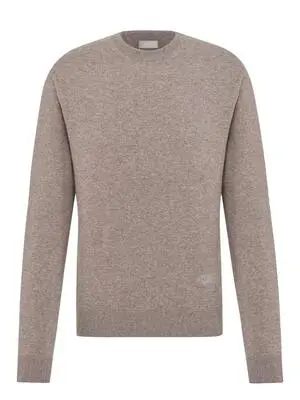 Dior Crew Neck Sweater With Cd Box Embroidery - Brown