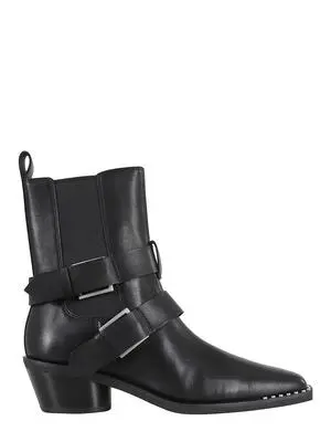 Ash Round Toe Ankle Boots - Black