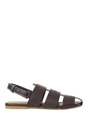 J.W.ANDERSON Strappy Embossed Logo Flat Sandals - Black