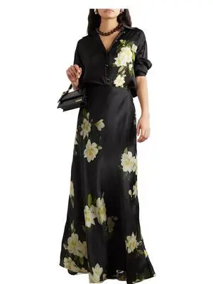 Zimmermann Printed Maxi Skirt - Black