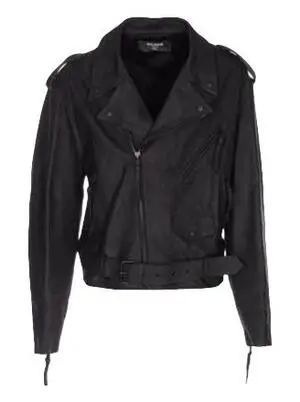 Balmain Leather Biker Jacket - Black