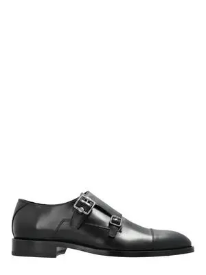 JIMMY CHOO Finnion Monk Strap Derby Shoes - Black