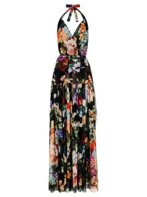 Dolce & Gabbana Floral Print Halterneck Maxi Dress - Multi-color