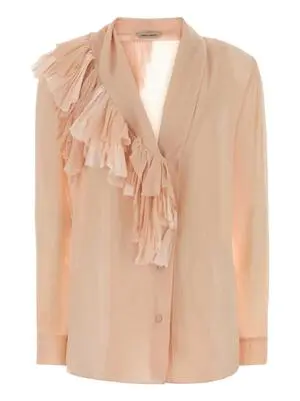 Alberta Ferretti Ruffled Georgette Blouse - Pink