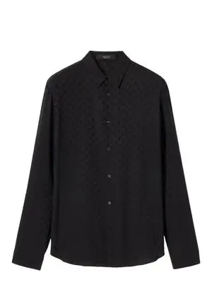 Gucci Monogrammed Collared Long-sleeve Shirt - Black