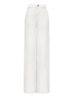 Chloé Logo Patch Wide-leg Jeans - White