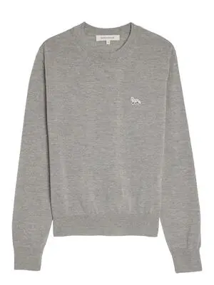 Maison Kitsuné Maison Kitsuné Baby Fox Patch Crewneck Jumper Gray