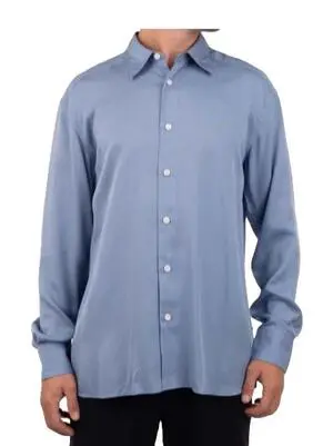Hugo Boss Lapel Long Sleeve Shirt - Blue