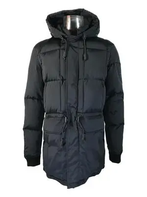 Emporio Armani Quilted Down Jacket With Logo - Black
