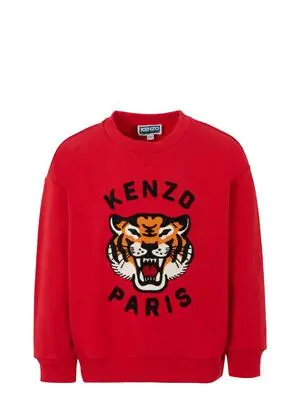 Kenzo Kenzo Tiger Embroidered Crewneck Sweatshirt Red