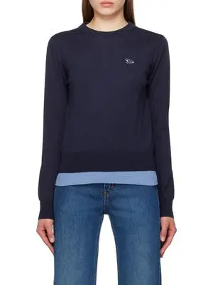 Maison Kitsuné Baby Fox Patch Crew Neck Jumper - Black