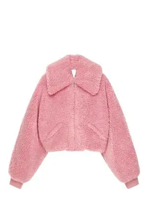 Givenchy Cropped Shearling Effect Blouson Jacket - Light Pink