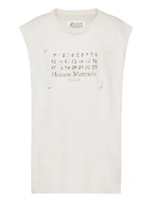 MAISON MARGIELA Sleeveless Crewneck Top - Cream