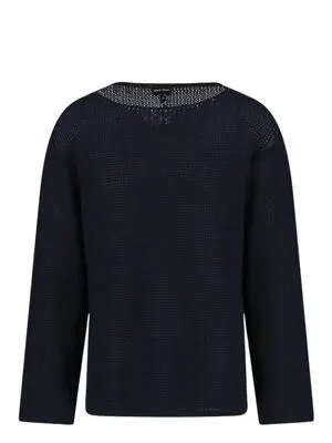 Giorgio Armani Boat Neck Long-sleeved Jumper - Black