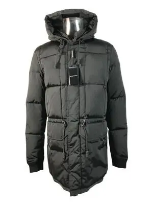 Emporio Armani Quilted Logo Down Jacket - Black