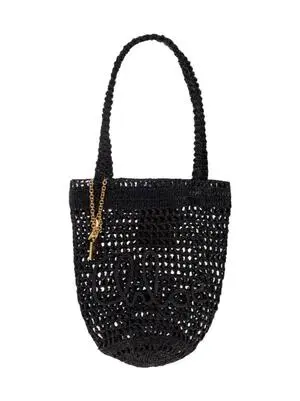Chloé Small Raffia Tote Bag - Black