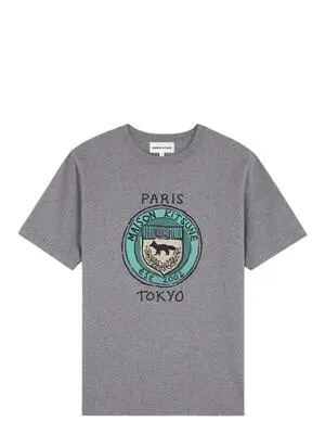 Maison Kitsuné City Coins Crewneck T-shirt - Medium Gray