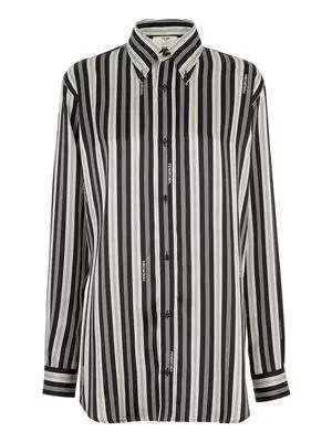 FENDI Fendi Striped Collared Long-Sleeve Shirt