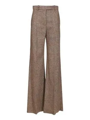 Valentino Garavani Pleat Detailed Flared Trousers - Brown