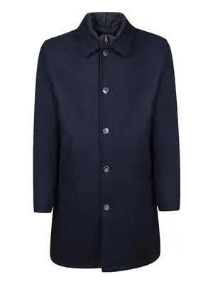 Herno Single-breasted Straight Hem Coat - Black
