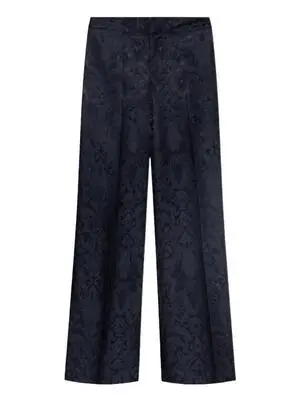 Etro Damask Pattern Straight Leg Trousers - Black