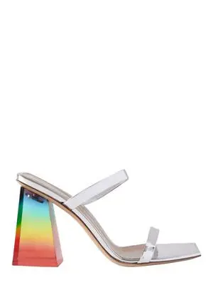 GIANVITO ROSSI Gianvito Rossi Metallic Logo High-Heeled Sandals