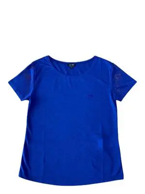 Emporio Armani Embellished Short Sleeve T-shirt - Blue