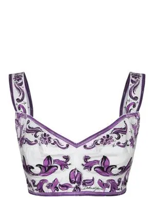Dolce & Gabbana Graphic Print Cropped Top - Gray