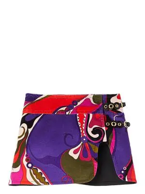 EMILIO PUCCI Emilio Pucci Printed Velvet Mini Skirt
