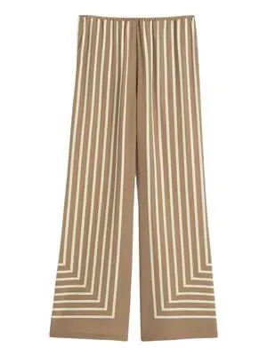 TOTEME Geometric Print Silk Palazzo Pants - Brown